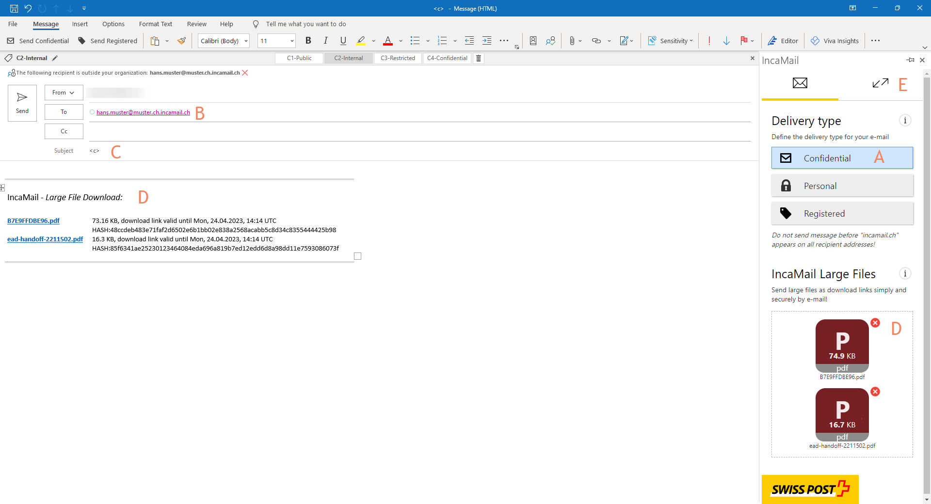 Using the IncaMail HTML add-in – IncaMail